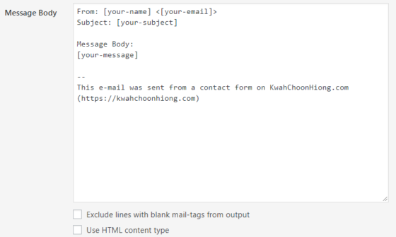 How to Setup Contact Form 7? - KwahChoonHiong.com